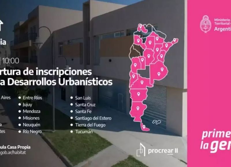 Procrear II: abre una nueva inscripción para acceder a viviendas en Desarrollos Urbanísticos