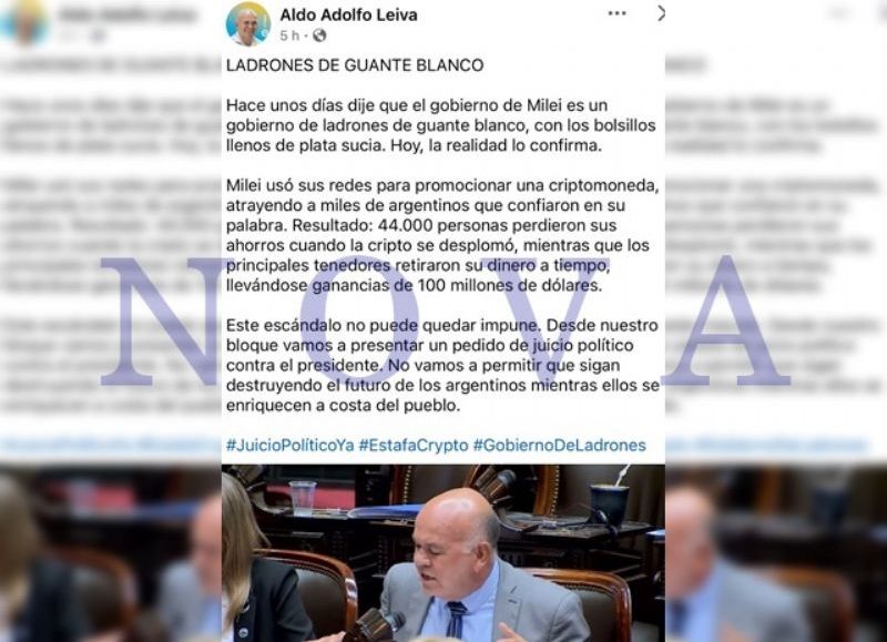 El diputado Aldo Leiva y la falsa moral de los El diputado Aldo Leiva y la falsa moral de los