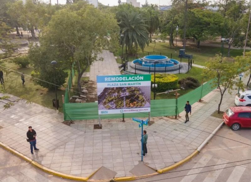 Sáenz Peña: comenzó la obra de remodelación de la plaza San Martín
